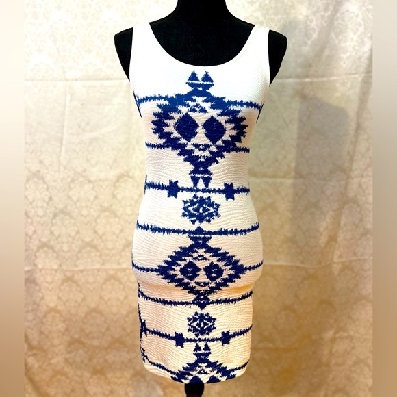 Divided | Dresses | Divided By Hm Womens White And Blue Tribal Print ...